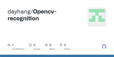 GitHub Dayhang Opencv Recognition