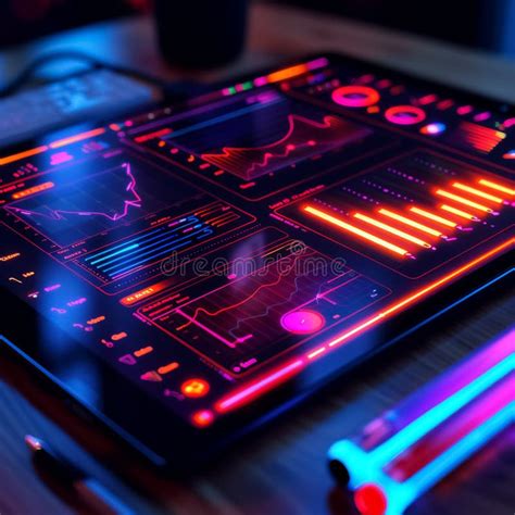 Vibrant Digital Planner Displayed On Tablet Showcases Colorful Graphs And Data Visualizations