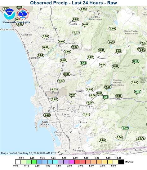 San Diego Weather Center San Diego Rain Totals Monday 5 15 2017