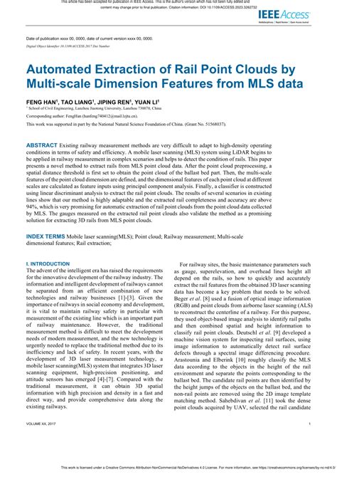 Pdf Automated Extraction Of Rail Point Clouds By Multi Scale