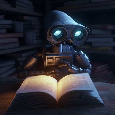 Premium Ai Image A Robot Reading A Book