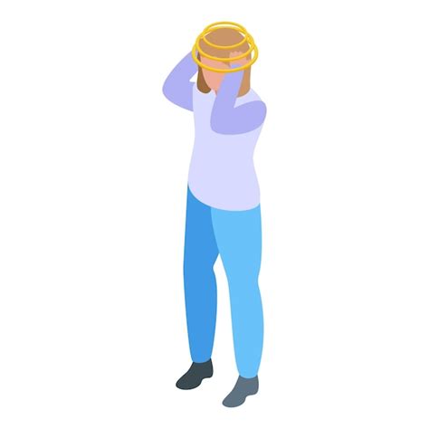 Premium Vector Girl Dizzy Icon Isometric Vector Vertigo Sick Stress