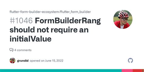Formbuilderrangeslider Should Not Require An Initialvalue Issue Flutter Form Builder