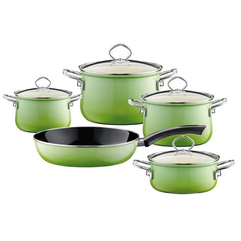 Riess Topf Set Kochgeschirr Set 5 Tlg Smaragd Premium Email 5 Tlg