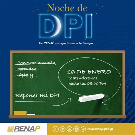 Renap realizará segunda Noche de DPI del año en Guatemala enero 2023