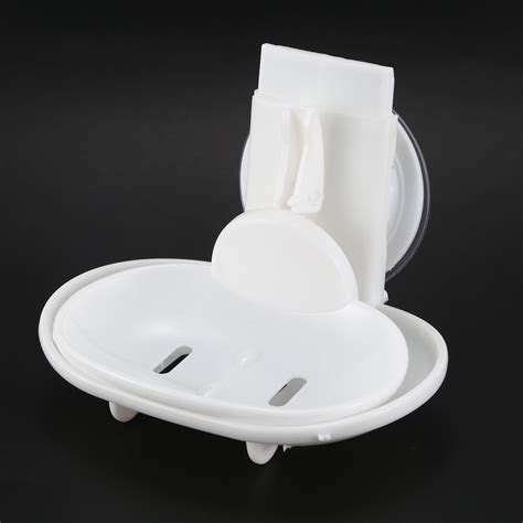 Double Soap Dish Strong Suction Soap Holder Cup Tray For Shower
