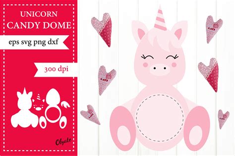 Unicorn Candy Dome Svg Candy Dome Holde Graphic By Olyate0108