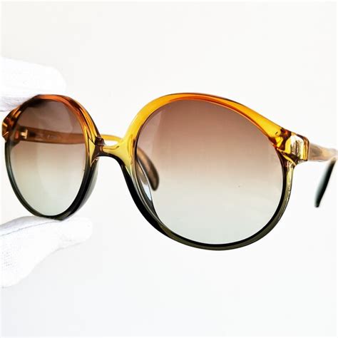 Cobra Vintage Sunglasses Rare Round Oval Green Orange Gem