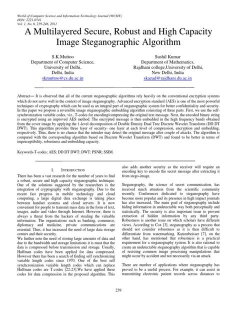a multi layered secure robust and high capacity image steganographic algorithm pdf data