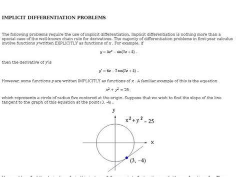 Implicit Differentiation Problems Interactive For 9th 10th Grade