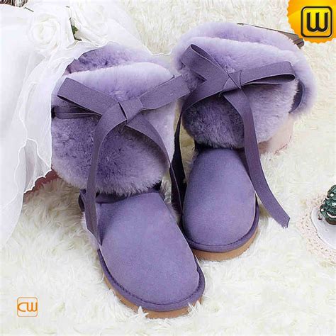 Ladies Purple Fur Lined Boots Cw314402