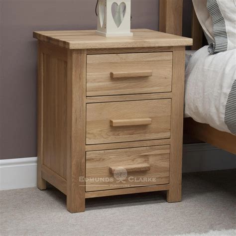 Bury Solid Oak Bedside Chest 3 Drawer Edmunds And Clarke Furniture