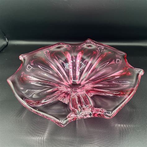 Cranberry Glass Bowl Etsy