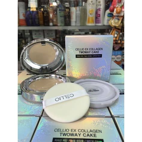 Cellio Ex Collagen twoway cake SPF 30 - Korea - Free 1 Core | Shopee ...