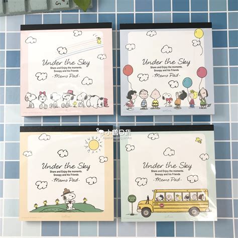【現貨】日本製 Snoopy 史努比 Peanuts Under The Sky 正方形 彩色 便條紙 2022新品 蝦皮購物