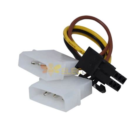 Elecbee Desktop Computer GPU Power Cable Large 4 Pin To 6 Pin Conversion Ensures Power Delivery
