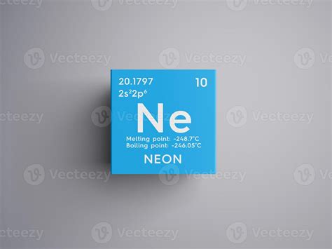 Neon Noble Gases Chemical Element Of Mendeleevs Periodic Table 3d