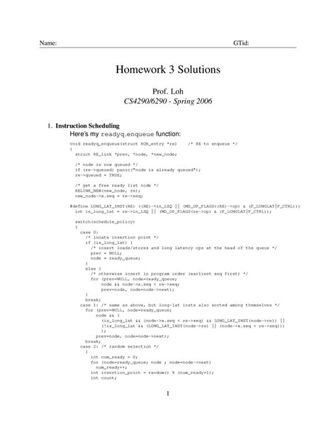 homework 3 solutions spring 2006 advanced computer organization