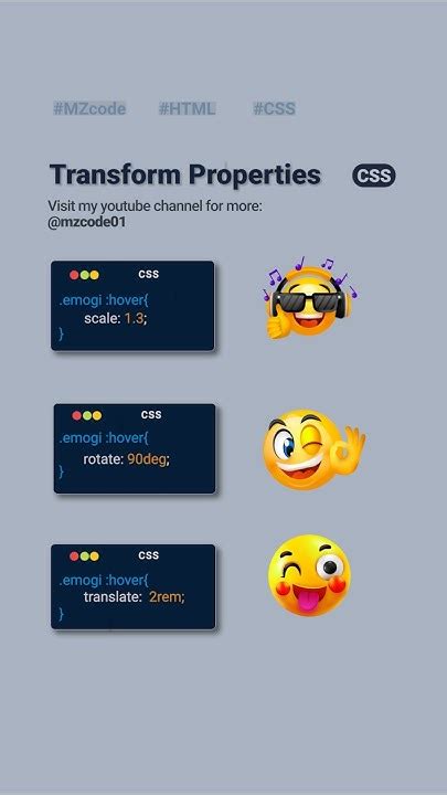Css Tips And Tricks Transform Properties Css Coding Shorts
