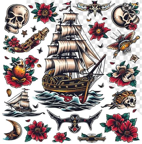 Old School Tattoo Pattern Psd 1000 High Quality Free Psd Templates