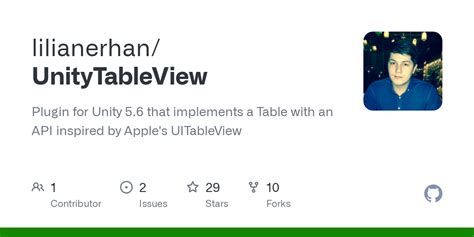 Github Lilianerhan Unitytableview Plugin For Unity That Implements A Table With An Api