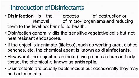 Disinfectants Classification And Mode Of Action Of Disinfectants Ppt