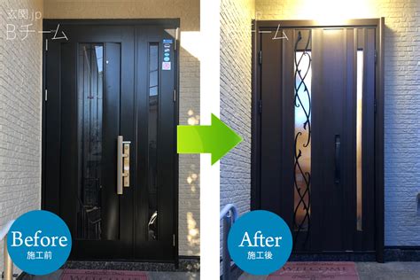 埼玉県さいたま市 S様邸 Ykk Ap ドアリモ【e09】親子ドア 交換リフォーム 玄関jp Bチーム