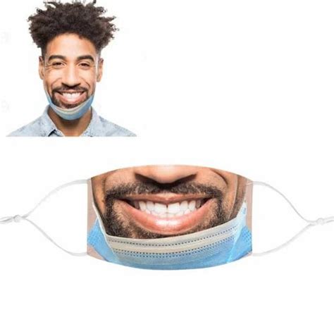 Creativity 3d Print Funny Bandit Prank Face Mask Masque Mouth Cover B