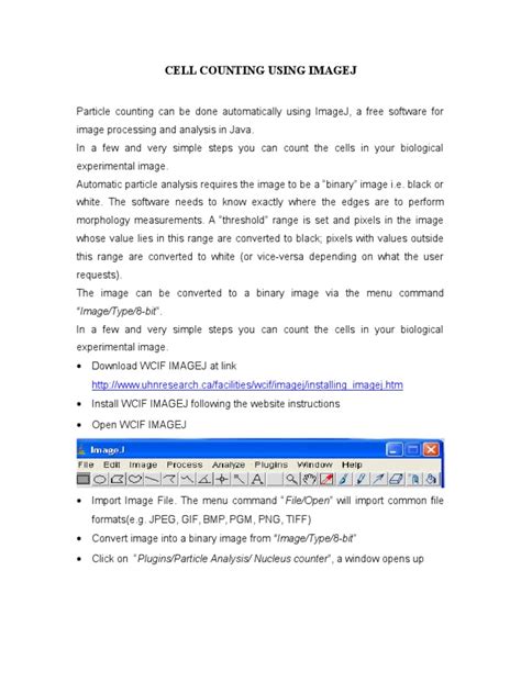 Cell Counting Guide For Imagej Users Pdf Computers