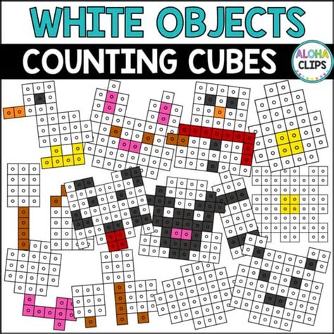 White Objects Color Counting Cubes Clip Art For Fine Motor By Aloha Clips