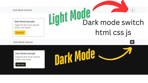 Css Html Javascript Light And Dark Mode Switch Code Cs Explore Youtube