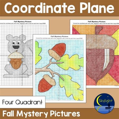 Fall Coordinate Plane Graphing Pictures In Four Quadrants Made By
