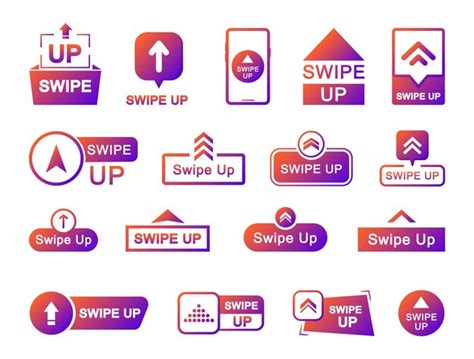 Premium Vector Swipe Up Icon Set Arrow Up Buttons Swipe Up Icons For