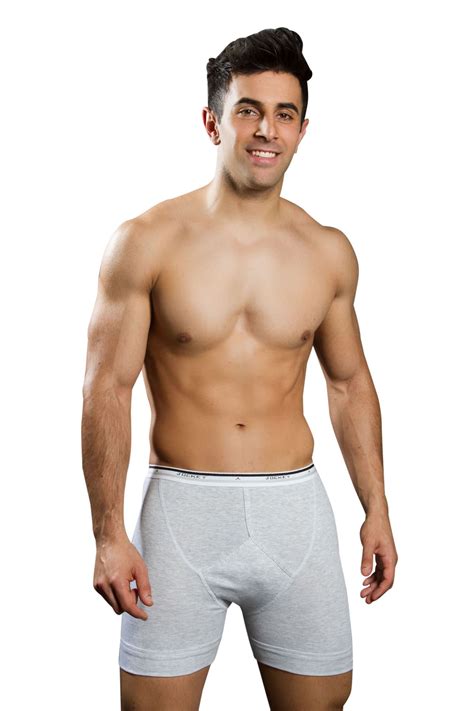Mens Jockey Spurt 100 Cotton Y Front Midway Long Leg Boxer Short