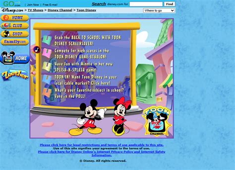 Toon Disney In 1999 Web Design Museum