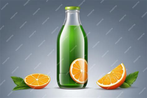 Premium Vector A Realistic Glass Bottle Of Juice Drink Cocktail
