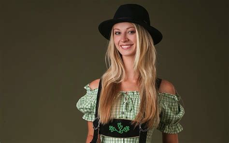 1366x768px Free Download Hd Wallpaper Blondes Carisha Clothes Femjoy Hats Lederhosen