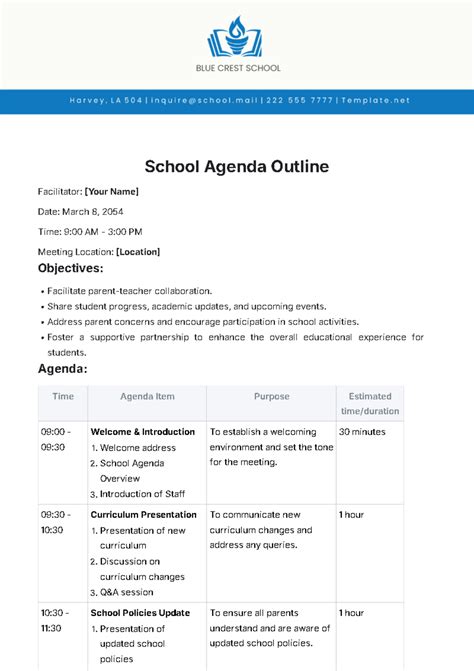 Free Orientation Agenda Template To Edit Online