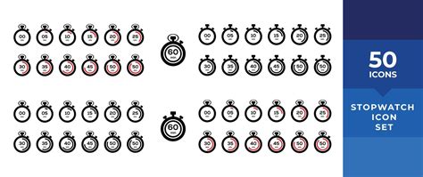 Timer Icon Set Stopwatch Timer Collection Timer Or Clock Symbol
