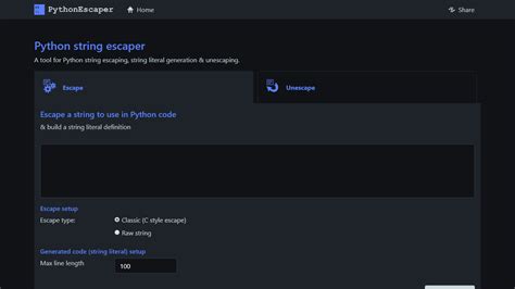 Python String Literal Escaper Un Escaper An Online Tool