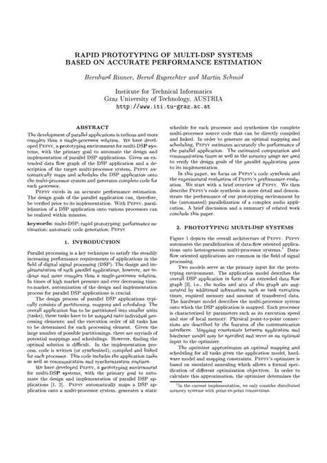 pdf rapid prototyping of multi dsp systems based on accurate
