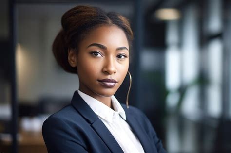 Premium Ai Image Closeup Shot Of A Confident Young Businesswoman