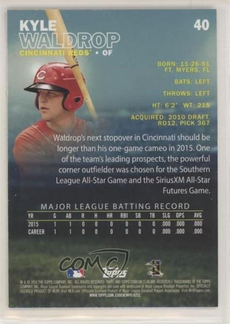 2016 Topps Stadium Club Black Foil Kyle Waldrop 40 Rookie Rc Ebay