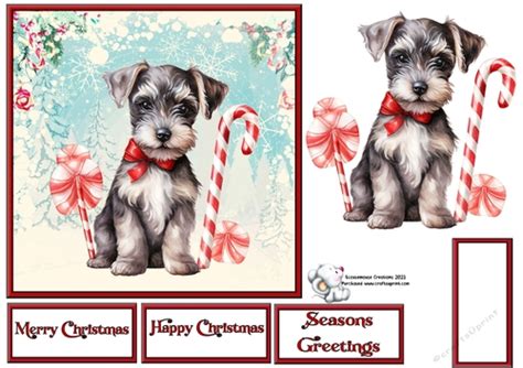 Miniature Schnauzer Pup With Candy Cane Cup1268184 4063 Craftsuprint
