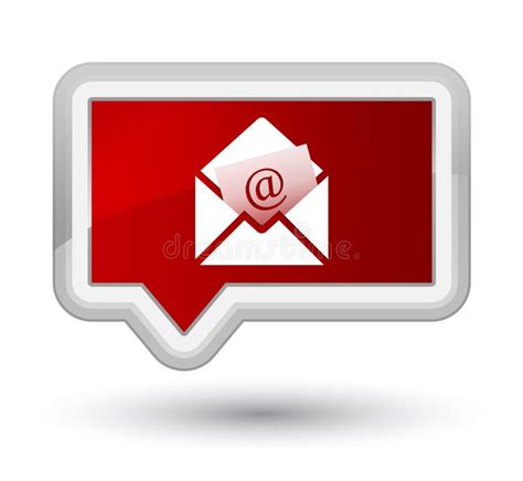 Newsletter Email Icon Blue Square Button Stock Illustration