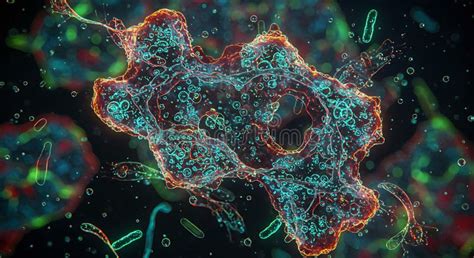 Vibrant Visualization Of A Dangerous Pathogen Stock Illustration