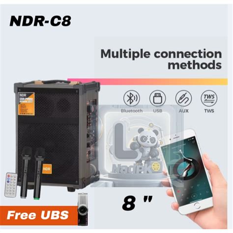 Ndr C12 Ndr C8 Rechargeable Amplifier Speaker Wood Trolley Bluetooth