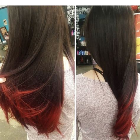 Colored Hair Tips Brown Hair