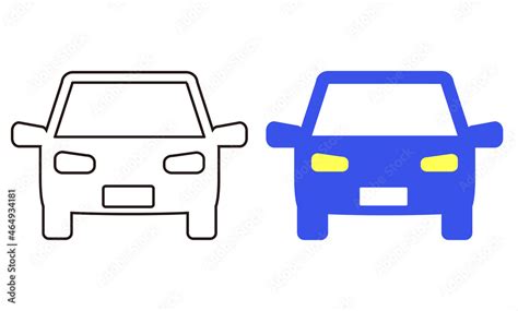 シンプルな車のイラスト（正面・側面） Stock Vektorgrafik Adobe Stock