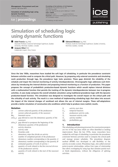 pdf simulation of scheduling logic using dynamic functions